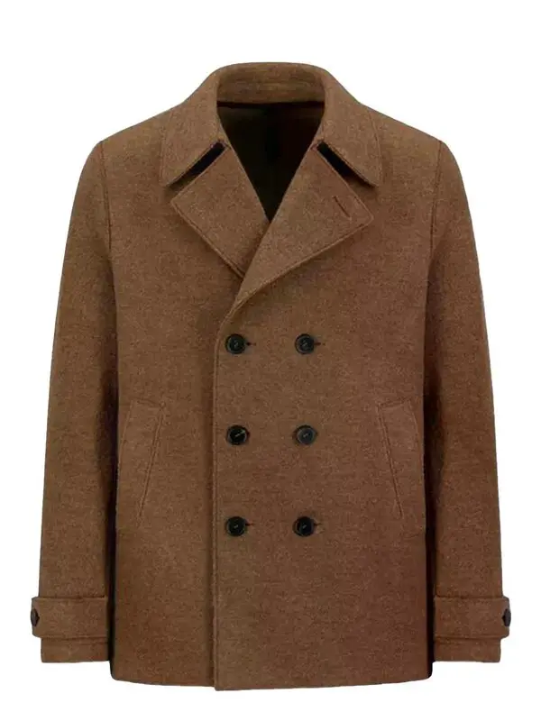 Harris Wharf London Double-breasted Peacoat - Brown