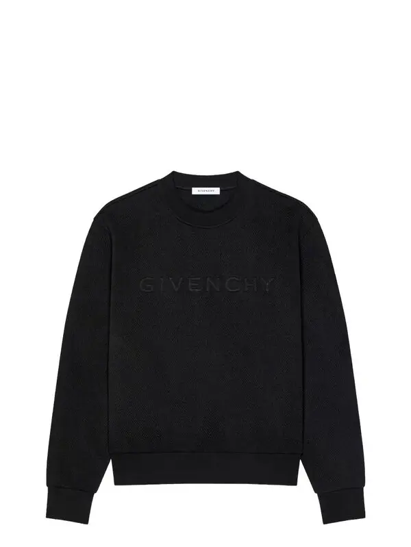 Givenchy Logo-embossed Chevron Pattern Sweater - Black