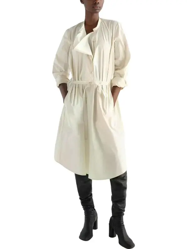 LEMAIRE Lemnaire Sailor Dress In Washed Cotton And Silk Blend - Neutrals