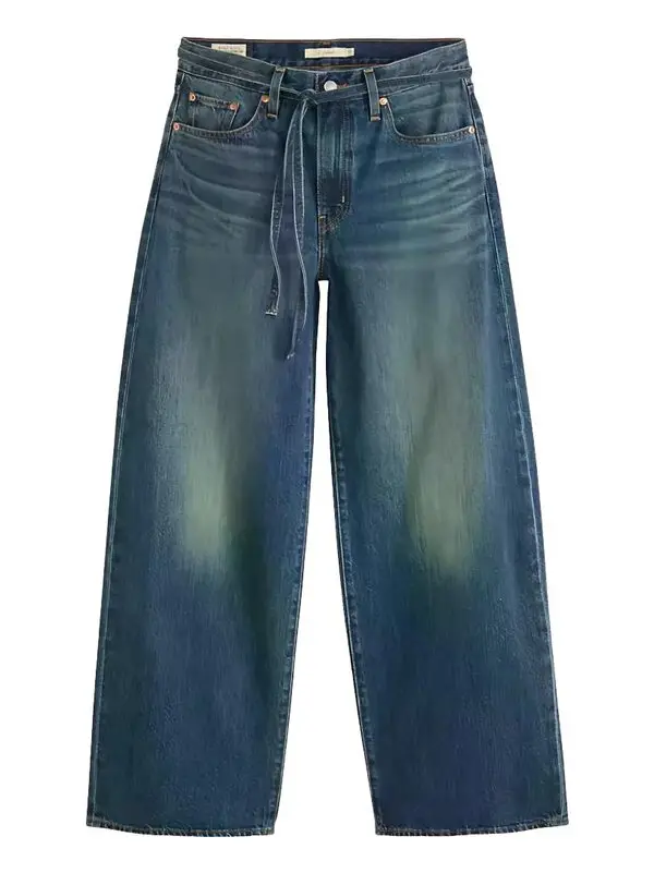 LEVI'S Straight Leg Jeans With Whiskering Effect - Blue