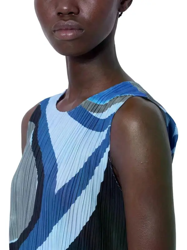 Issey Miyake Abstract-print Midi Dress - -multi