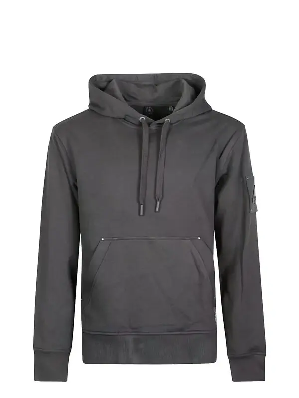 Moose Knuckles Logo-patch Drawstring Hoodie - Grey