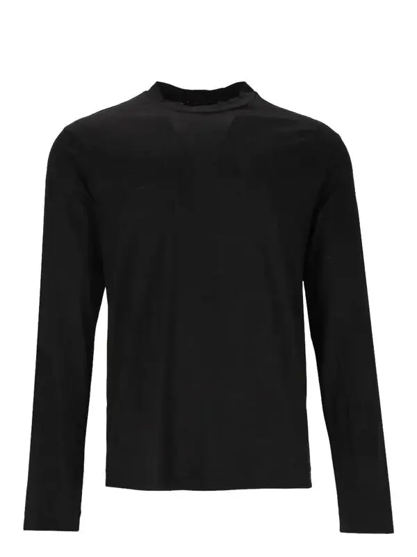 Emporio Armani Wool Slub Jersey Jumper - Black