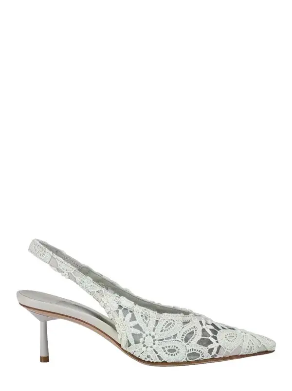 LE SILLA Clivage Lace Slingback Pumps - White