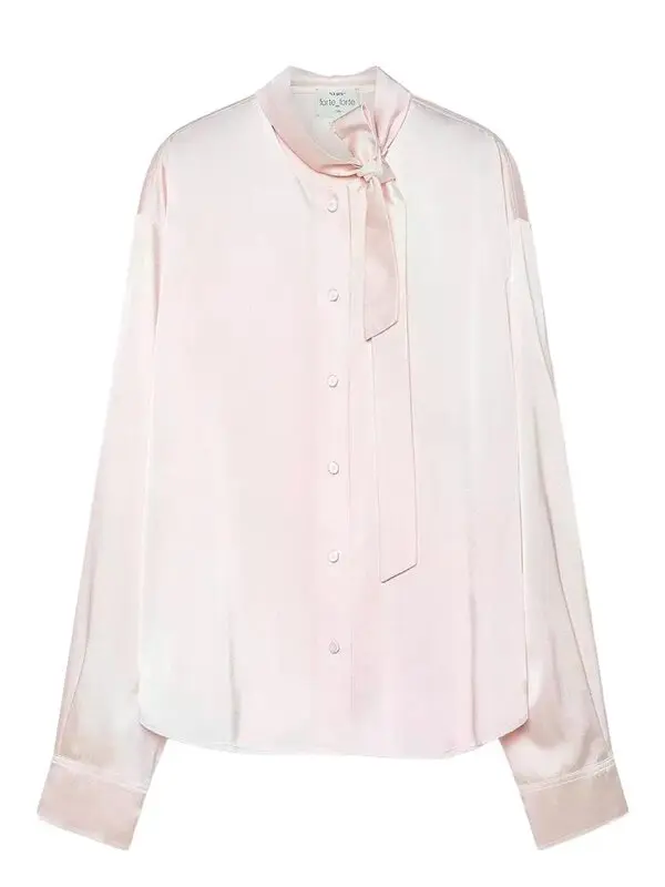FORTE_FORTE Bow-tie Buttoned Shirt - Pink