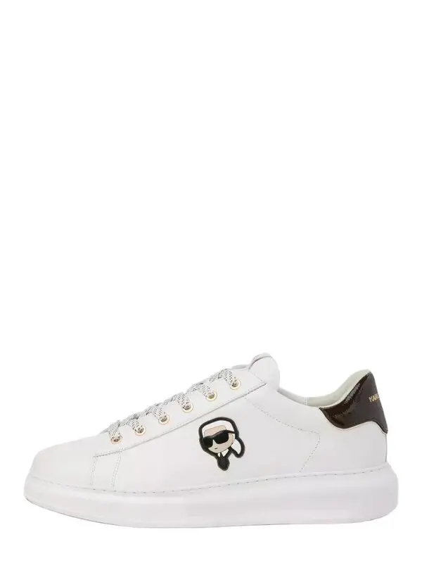 Karl Lagerfeld Kapri Sneakers With Gold-tone Logo Detail - White