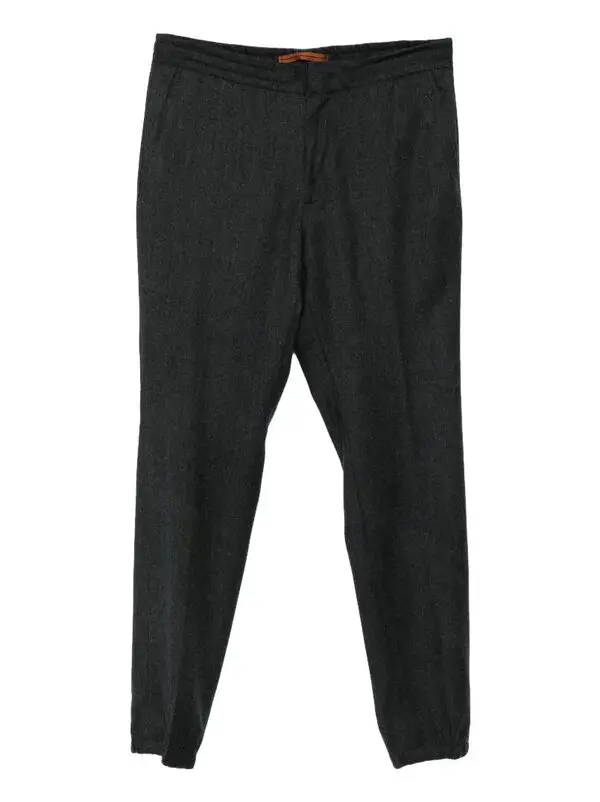 Zegna Elasticated-waistband Tapered Trousers - Grey