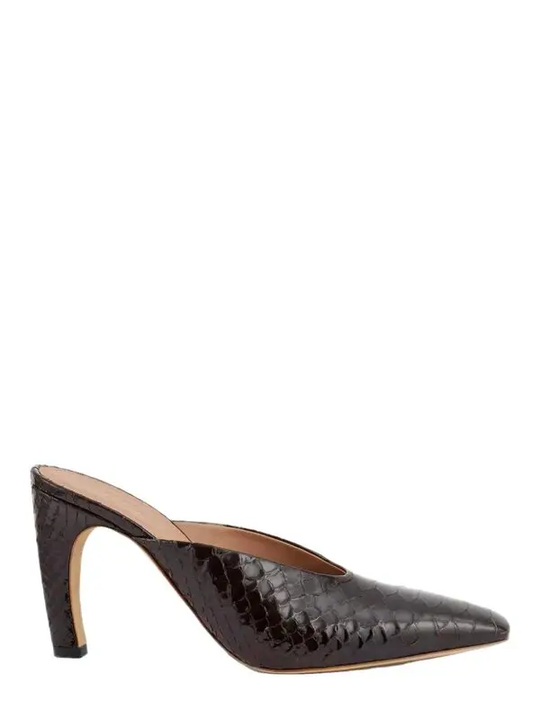 MALONE SOULIERS Rowe Embossed Leather Mules - Brown
