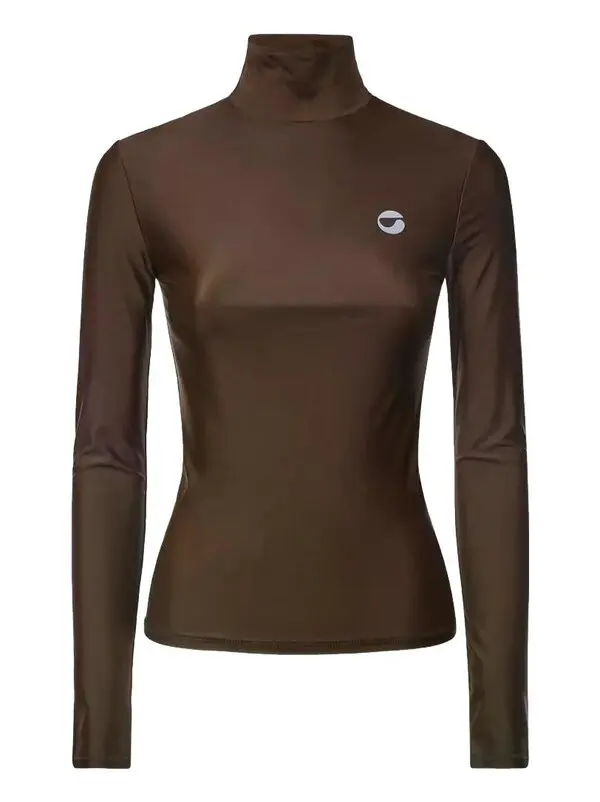 Coperni Second Skin Turtleneck With Metallic Sheen - Brown