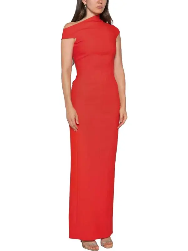 Solace London Arion High-neck Cap-sleeve Maxi Dress - Orange