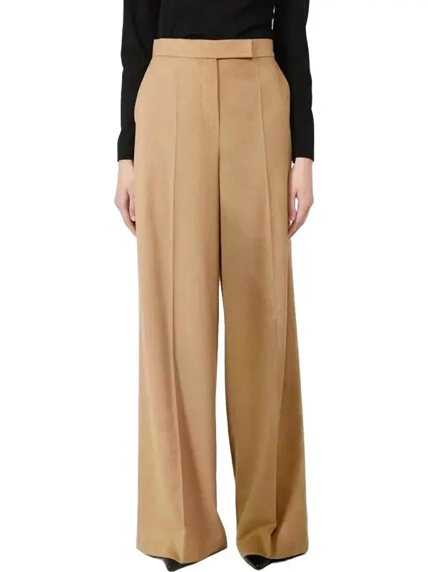 Max Mara Sable-look Camel Broadcloth Trousers - Neutrals