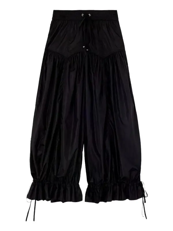 GANNI Nylon Gathered Trousers - Black