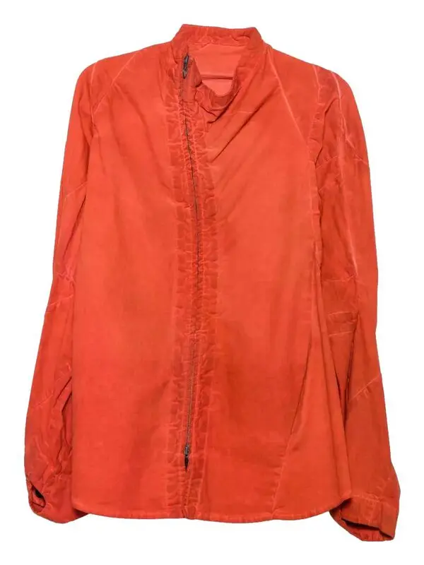 LEON EMANUEL BLANCK Asymmetrical Zip Shirt Jacket - Orange