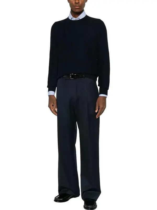 VENGERA Textured Knit Virgin Wool Sweater - Blue