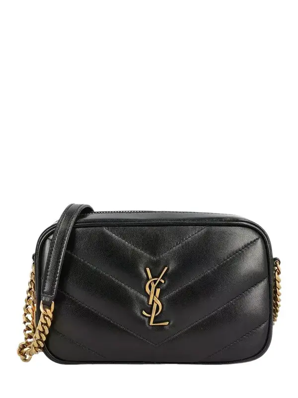 Saint Laurent Loulou Mini Camera Bag In Lambskin - Black