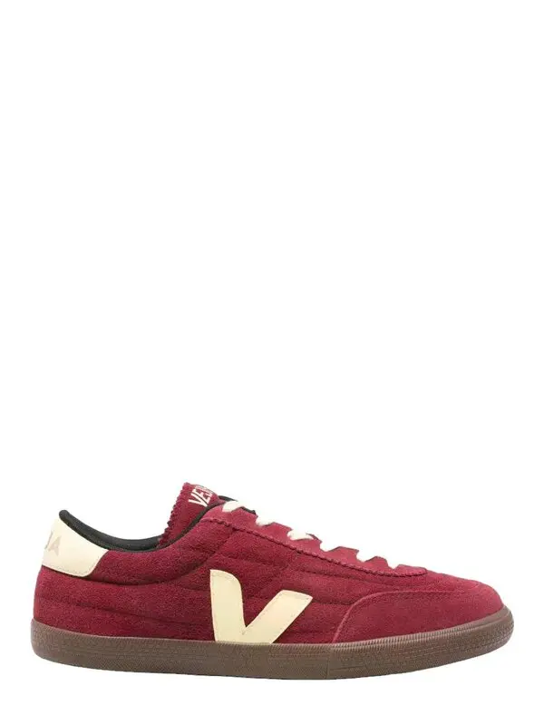VEJA Suede Logo Patch Sneakers - Red
