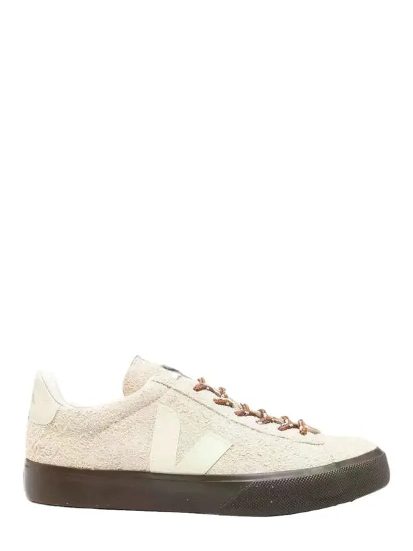 VEJA Suede Logo-patch Round Toe Sneakers - Neutrals