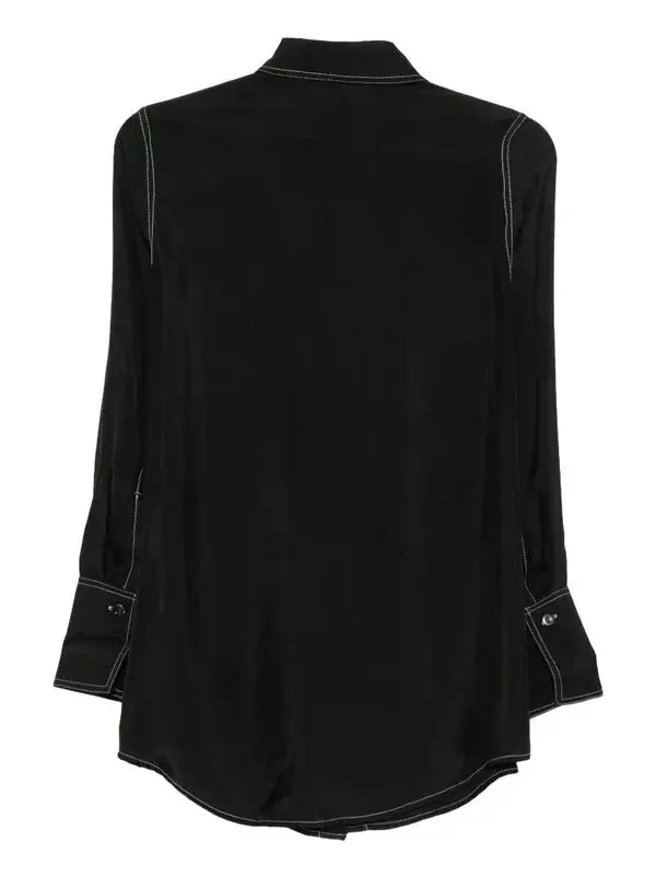 SONG FOR THE MUTE Contrast Stitch Shirt - Black