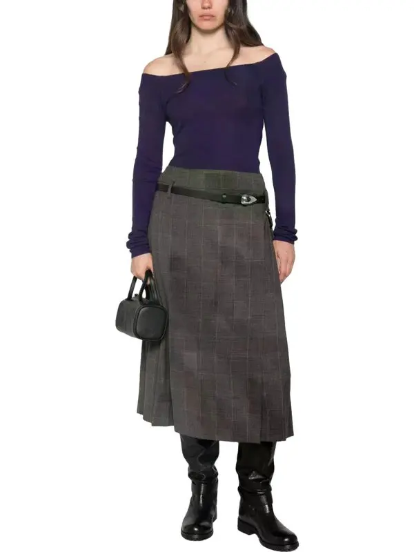 Eric Bompard Bardot Neck Long Sleeve Top - Purple