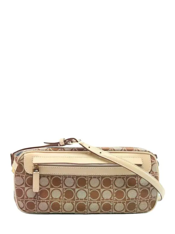 FERRAGAMO 2010s Gancini Shoulder Bag - Brown