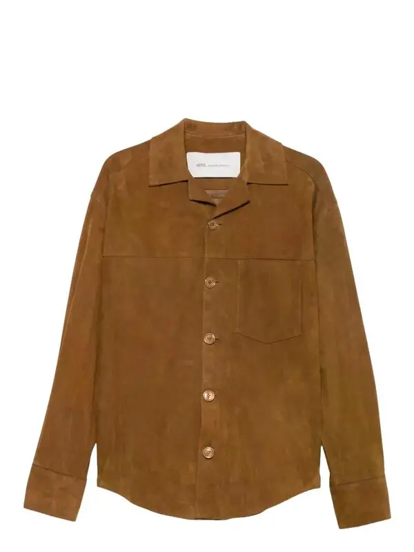 AMI Paris Suede Jacket - Brown