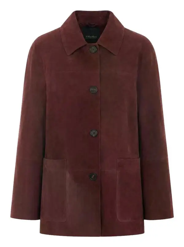 Max Mara Smmastrale Suede Jacket - Red