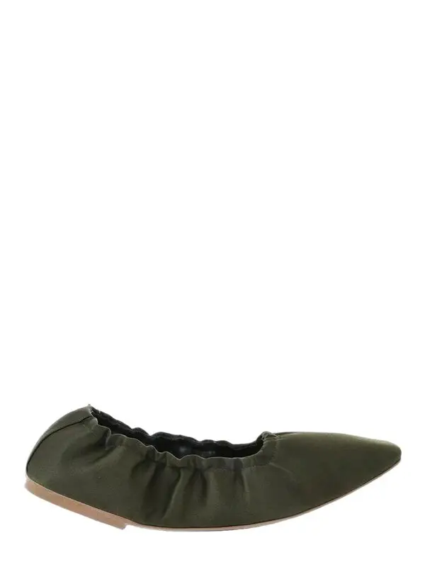 Aera Satin Square-toe Ballet Flats - Green