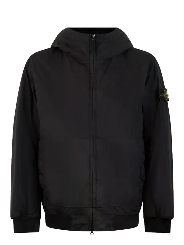 Stone Island 4100110 Crinkle Reps Ny Hooded Jacket - Black