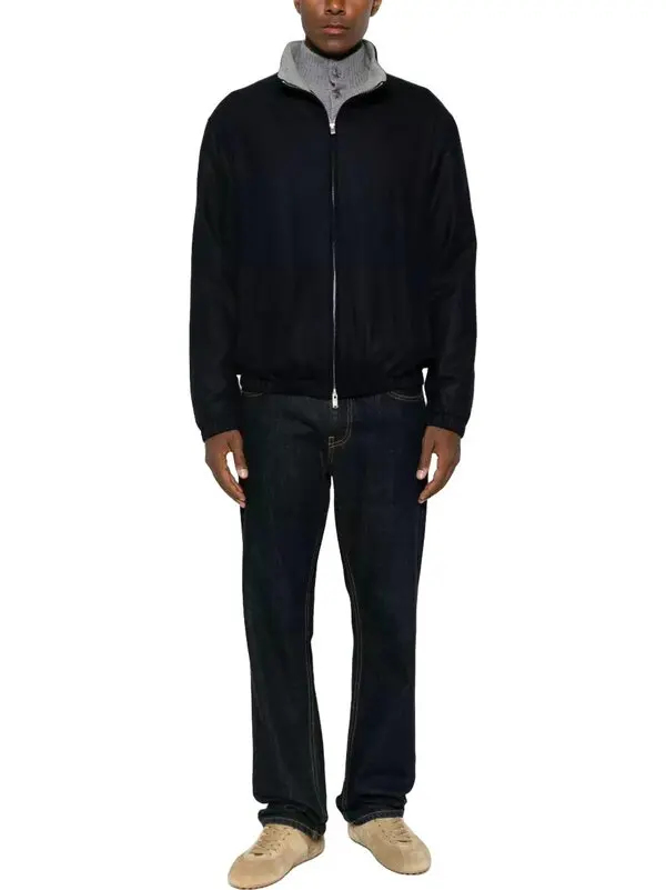 LARDINI Zip-up Bomber Jacket - Blue