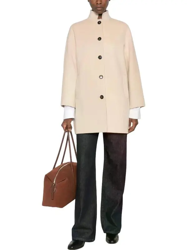ROSSO 35 High-neck Button-up Coat - Neutrals