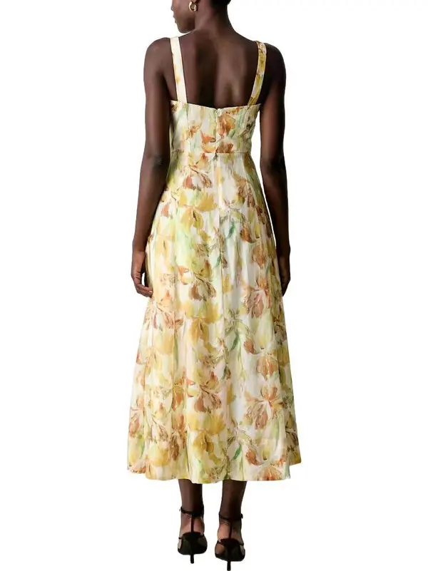 Bardot Adaline Floral Print Midi Dress - Yellow