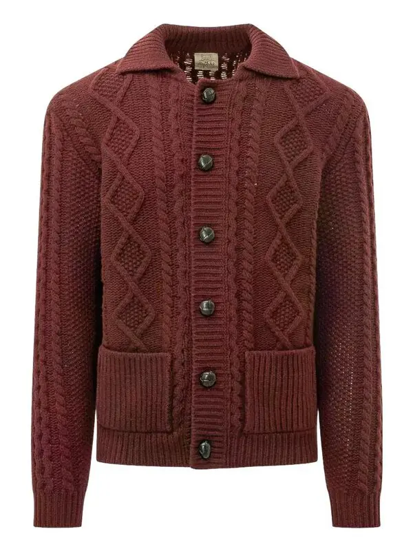 RAKKI Knit Polo Cardigan - Red