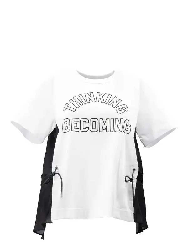 Sacai Panelled Drawstring T-shirt - White