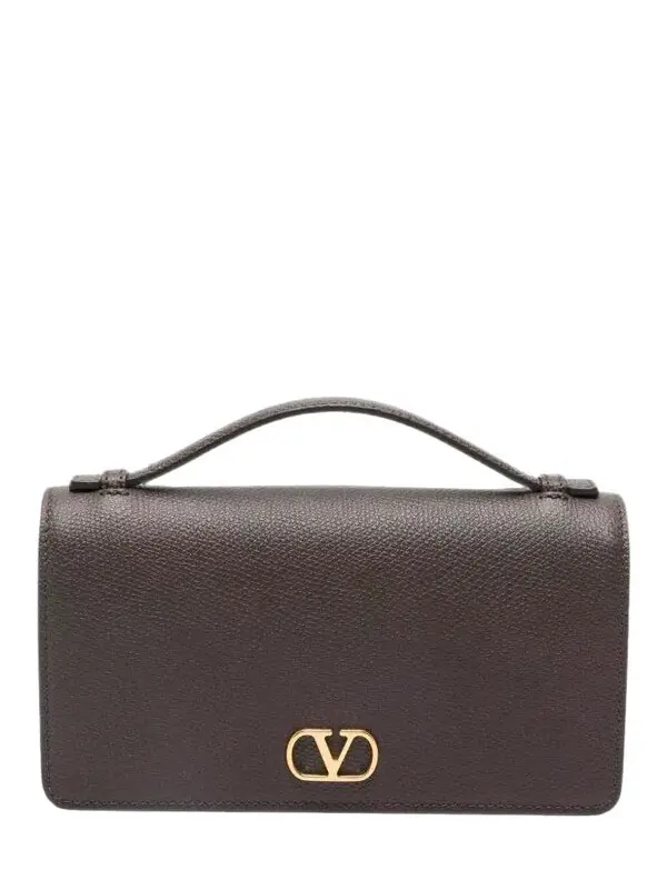 Valentino Garavani Vlogo Signature Leather Clutch Bag - Brown