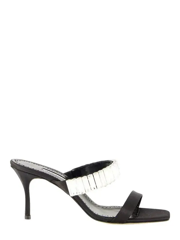 Manolo Blahnik Crystal-embellished Stiletto Sandals - Black