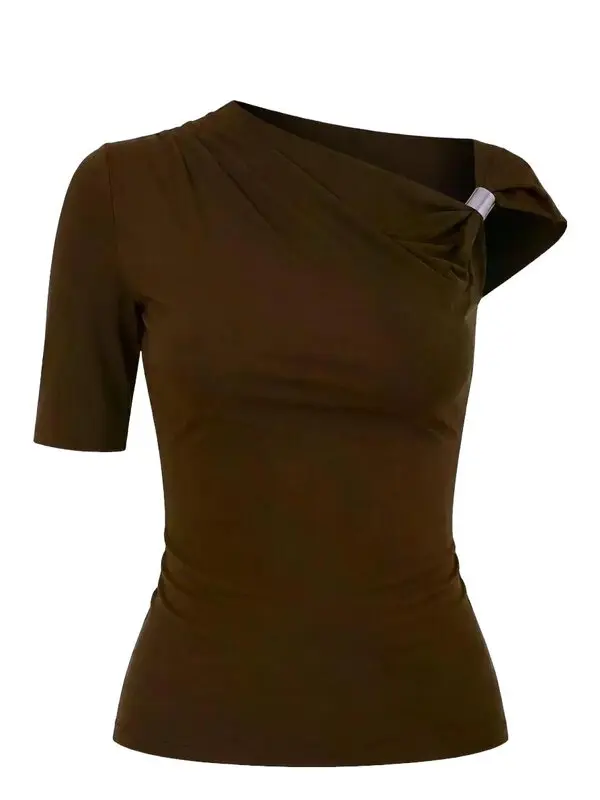 KAOS One-shoulder Ring-detail Top - Brown