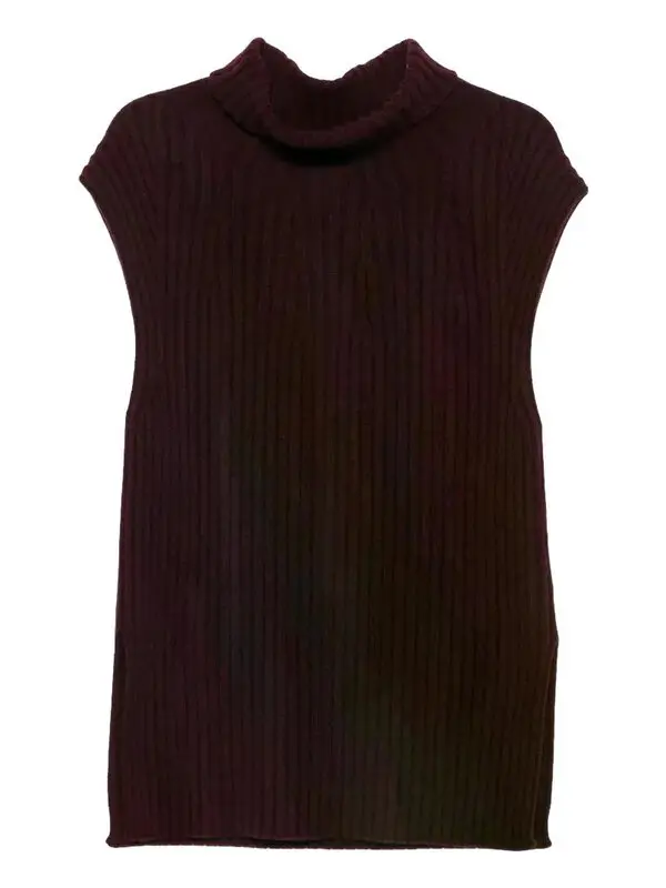 Eric Bompard Ribbed Cashmere Vest - Purple