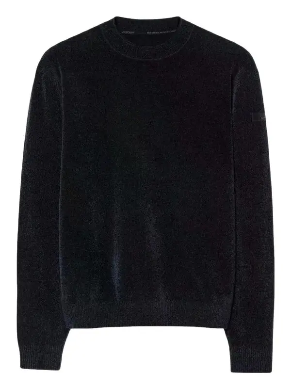 RRD Chenille Texture Crew Neck Sweater - Black