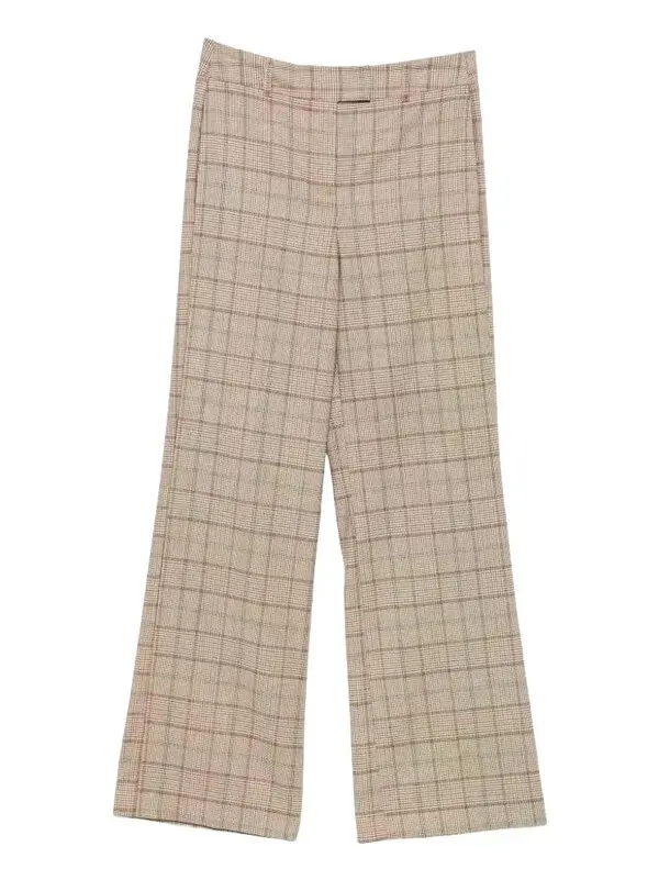 MAISON123 Layla Check-pattern Wide Leg Trousers - Neutrals