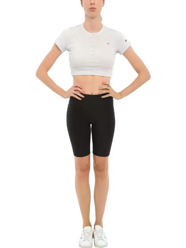 Champion Ribbed-knit Cropped T-shirt - Blue