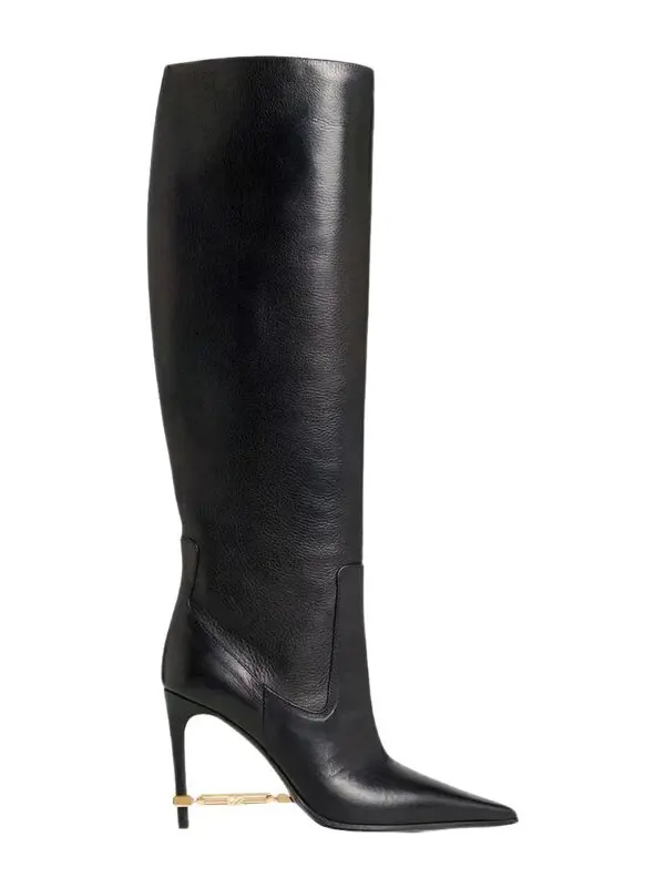 Dsquared2 Metal Bar Heeled Boots - Black