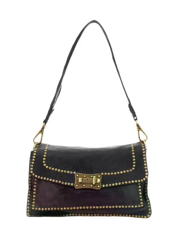 CAMPOMAGGI Agnese Studded Leather Shoulder Bag - Black