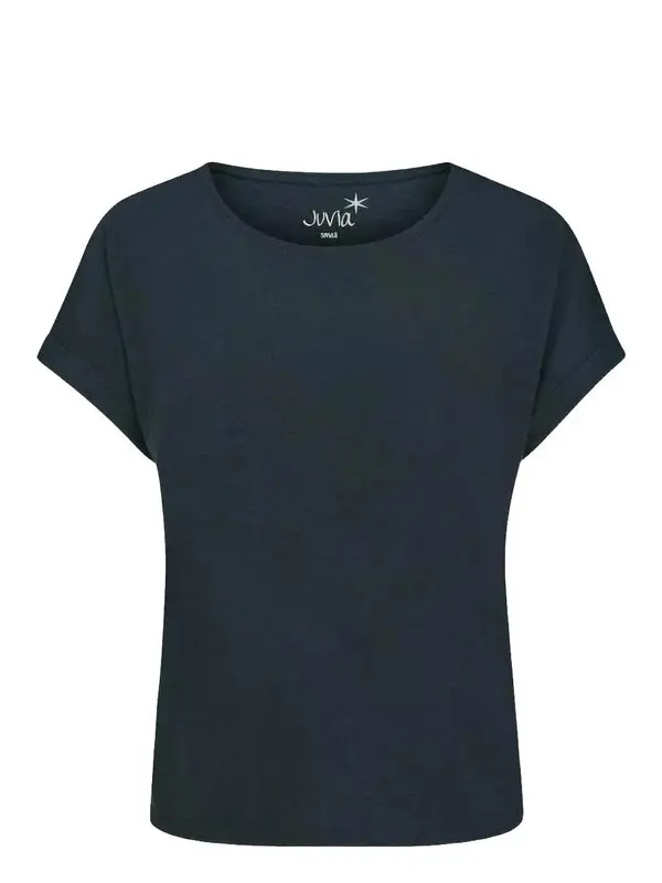 JUVIA Slub-texture Boxy T-shirt - Blue