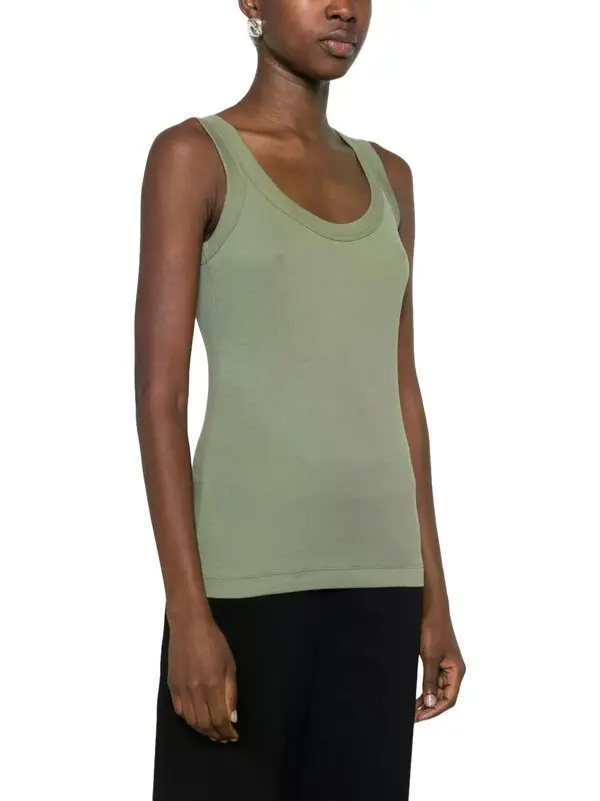 MARCCAIN Scoop Neck Ribbed Tank Top - Green