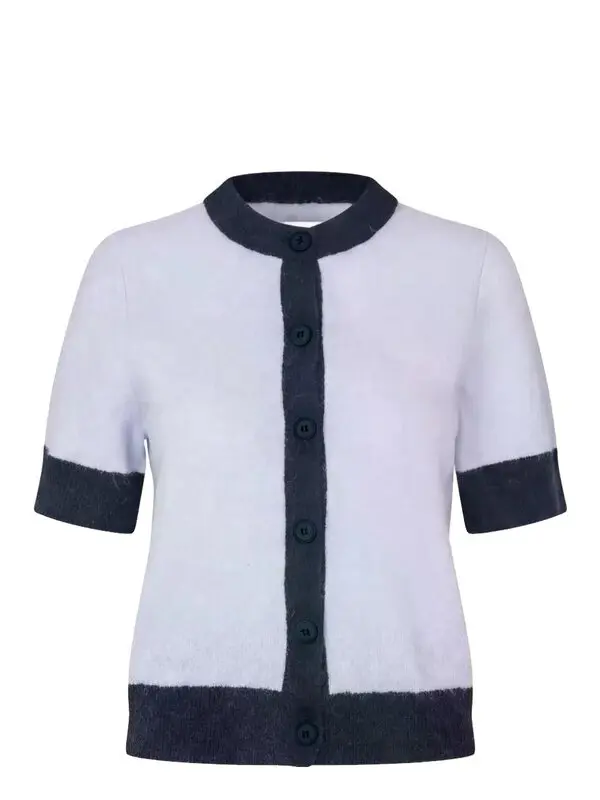 SAMSOE SAMSOE Round-neck Color-block Cardigan - Grey