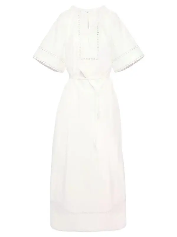 YVES SALOMON Short-sleeve Poplin Midi Dress - Neutrals