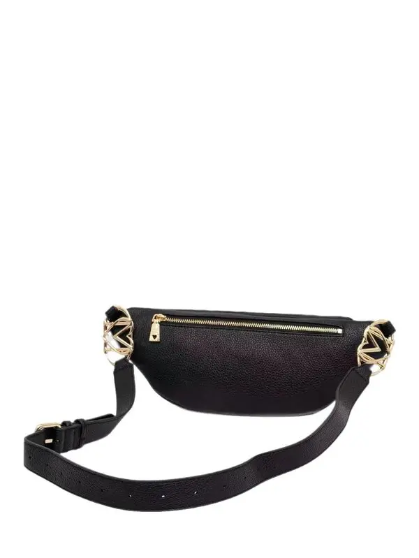 Moschino Logo-plaque Pebbled Belt Bag - Black