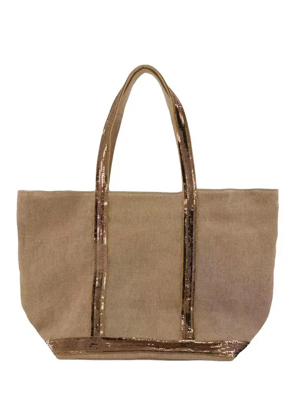 Vanessa Bruno Sequin Embellished Linen Tote Bag - Neutrals