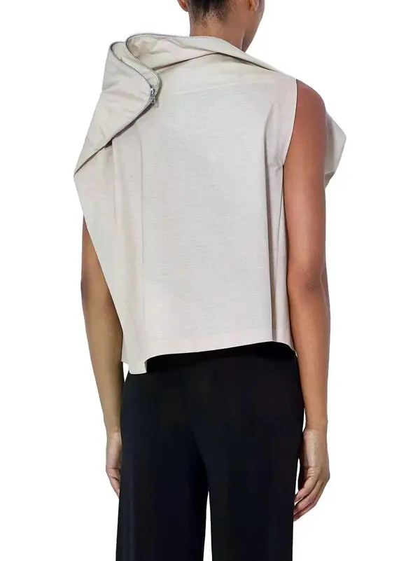 Issey Miyake Asymmetric Zip-detail Top - Neutrals