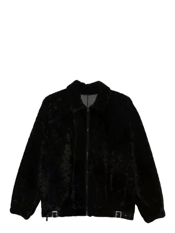 Simonette Ravizza Fur Jacket With Buckle Detail - Black